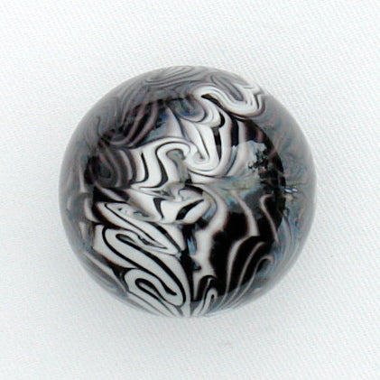 Handblown Glass Small Damascus Marbles - BLACK/WHITE – VWTGlass